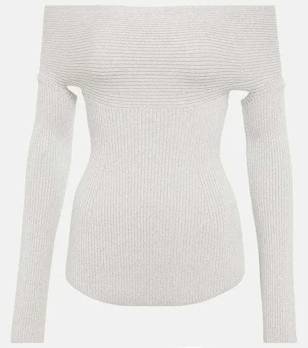 Khaite Salma Off-shoulder Top - Silver