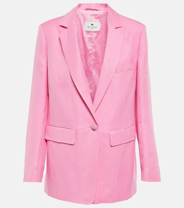 Etro Silk And Linen Blazer - White