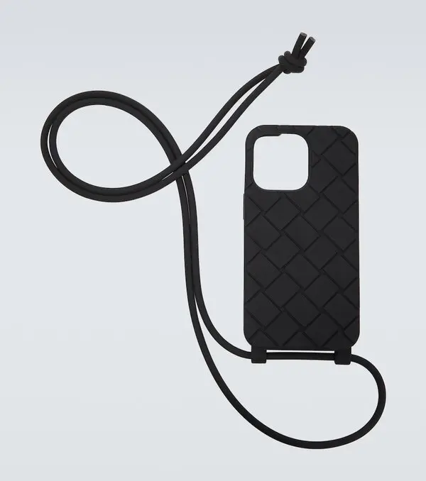 Bottega Veneta Iphone 13 Pro Phone Case On Strap - Black