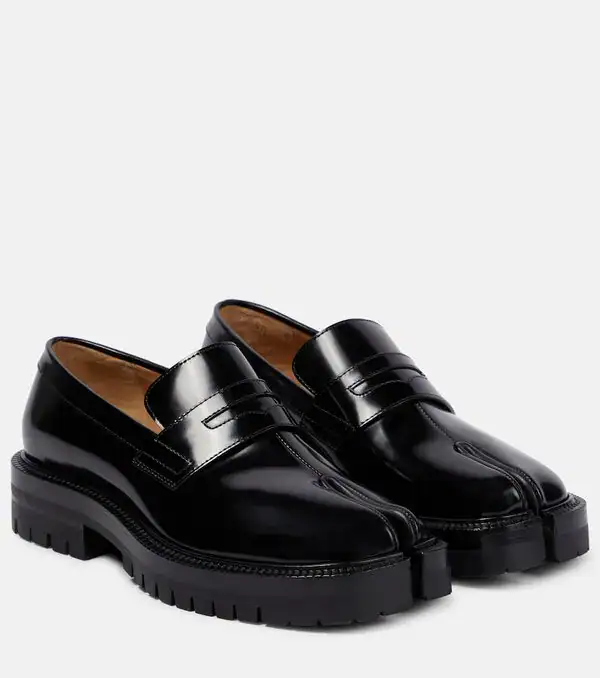 maison margiela leather loafers