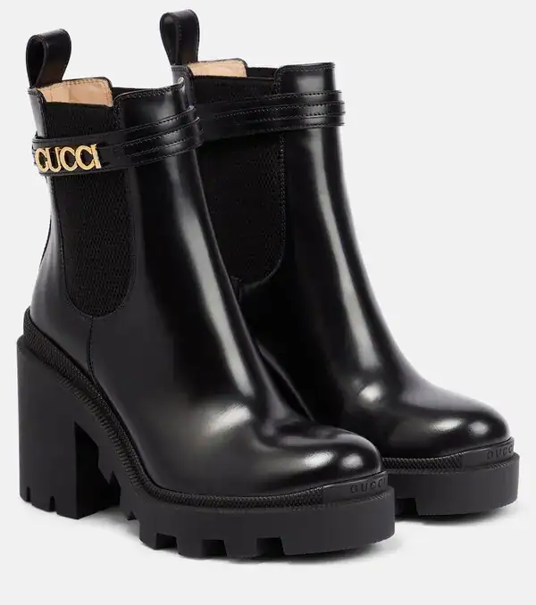 GUCCI Chelsea Boots グッチ サイドゴアブーツ ブラック 黒 Gucci Logo Leather Chelsea Boots - Black | Editorialist
