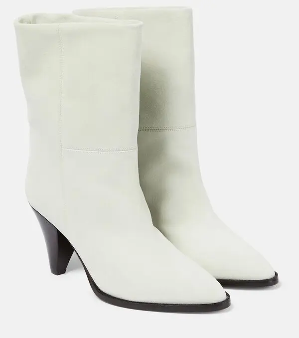 Isabel Marant Rouxa Suede Ankle Boots - White