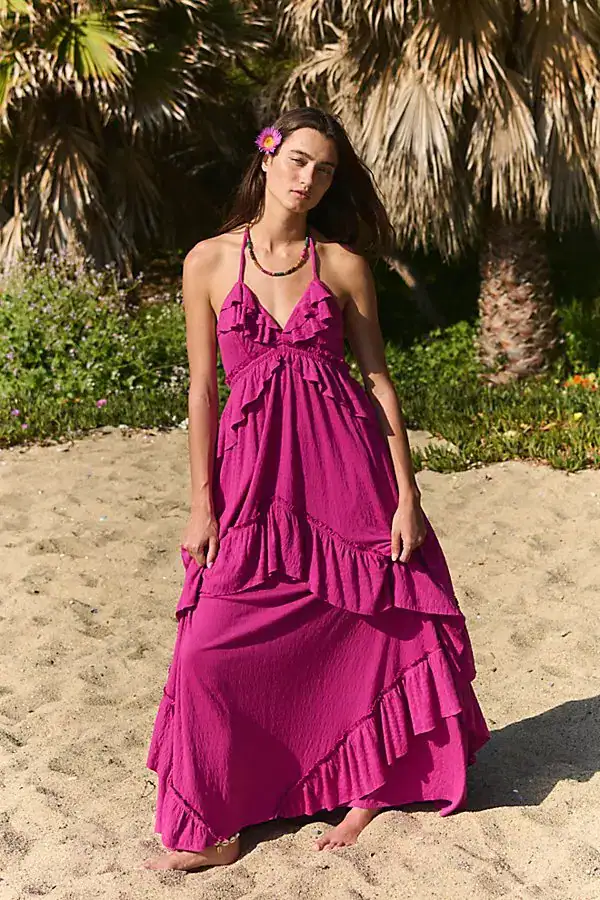 strapless open back dress Giselle Mauve Stripe Maxi Dress - DM exclusive - Nursing Friendly - Maternity Friendly main image 1