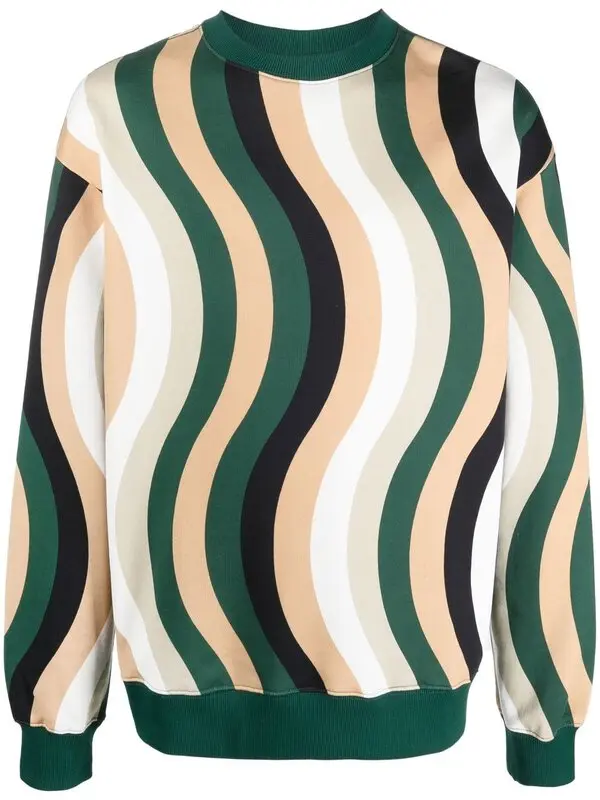 Camper Wave-pattern Cotton Sweatshirt - White