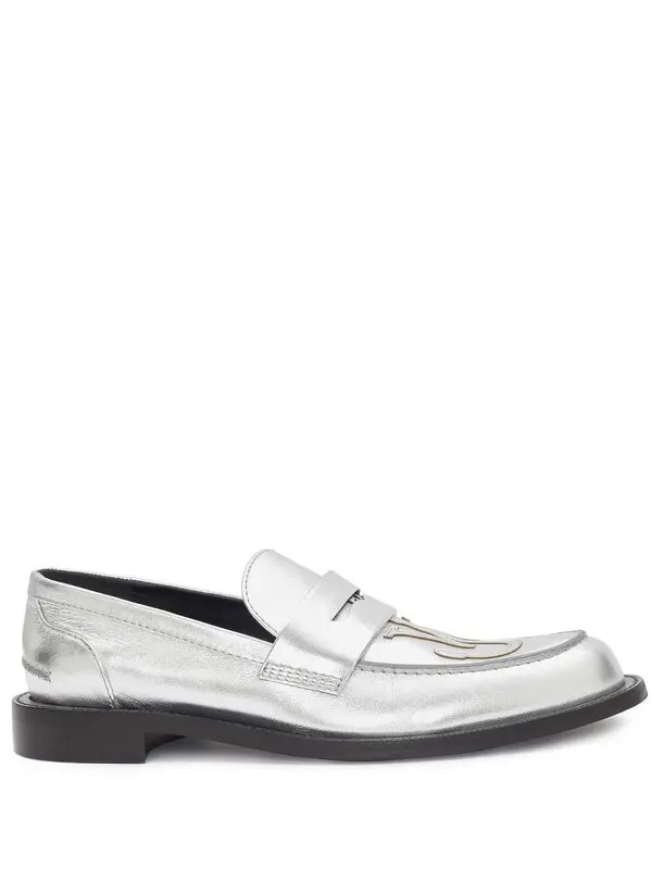 JW Anderson Logo-patch Leather Moccasin Loafers