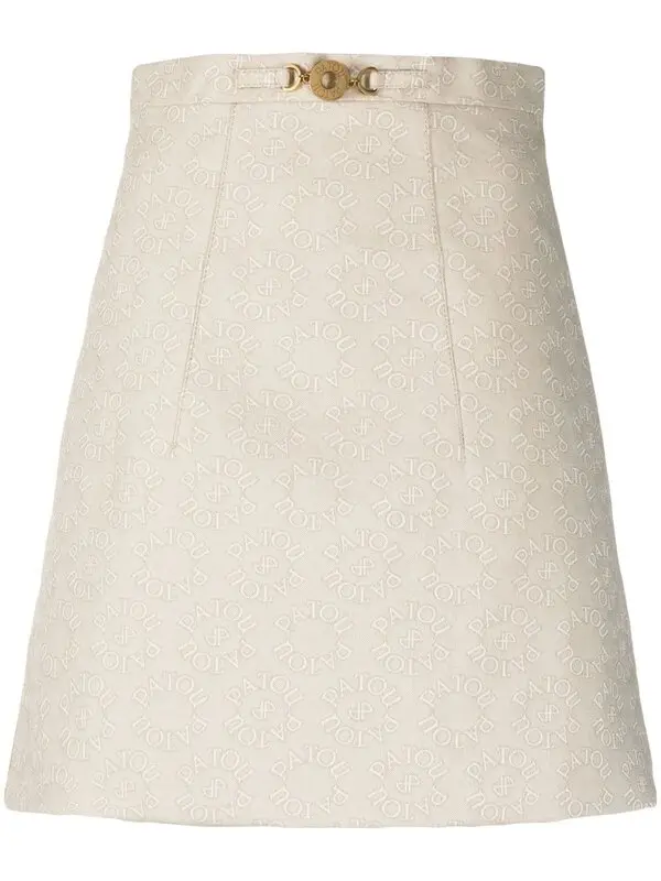 Patou Medallion A-line Skirt - Neutrals