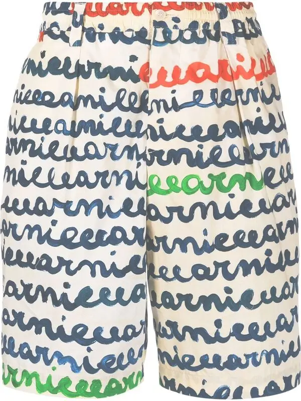 Marni Logo-print Bermuda Shorts - White