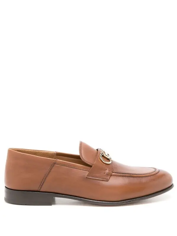 FERRAGAMO Gancini Collapsible-heel Loafers - Brown