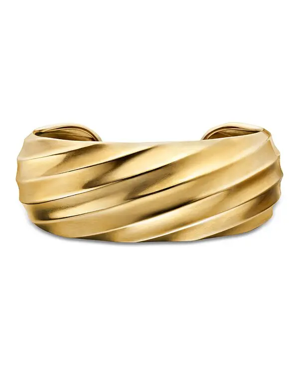 David Yurman Cable Edge Cuff Bracelet In 18k Yellow 24mm
