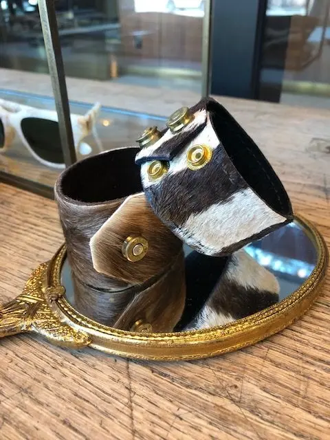 NORTON AND HODGES Signature Cuff With Brass Snaps - Red