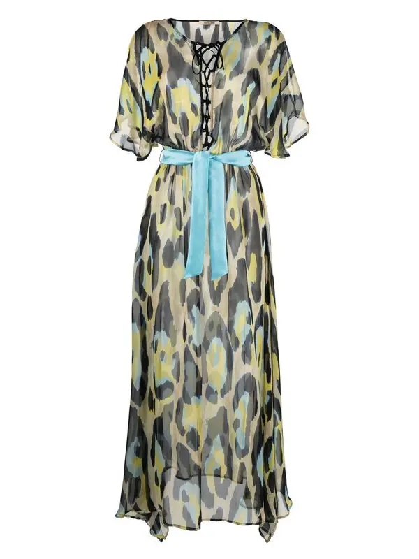 Roberto Cavalli Leopard Print Maxi Dress
