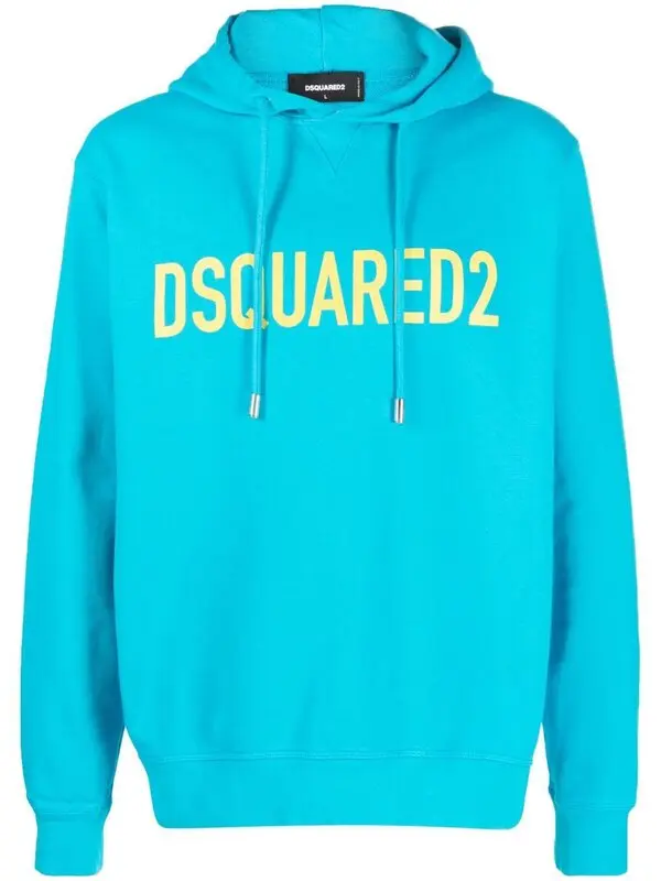 Dsquared2 Logo-print Cotton Hoodie - Blue