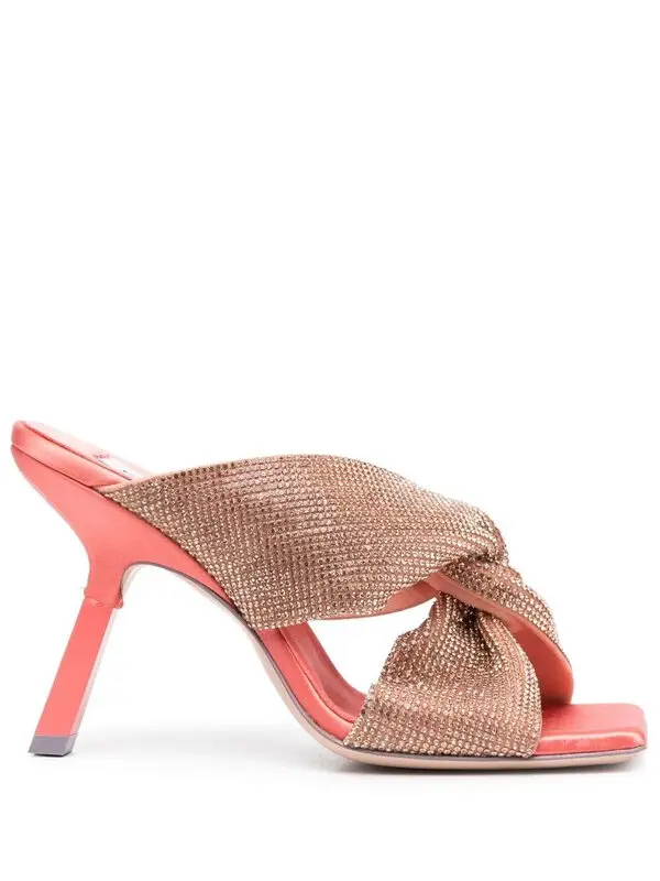 SEBASTIAN MILANO 100mm Crystal-embellished Sandals - Orange