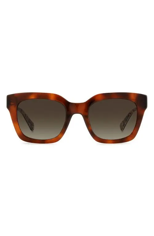 Kate Spade New York 50mm Gradient Polarized Square Sunglasses - Medium Brown