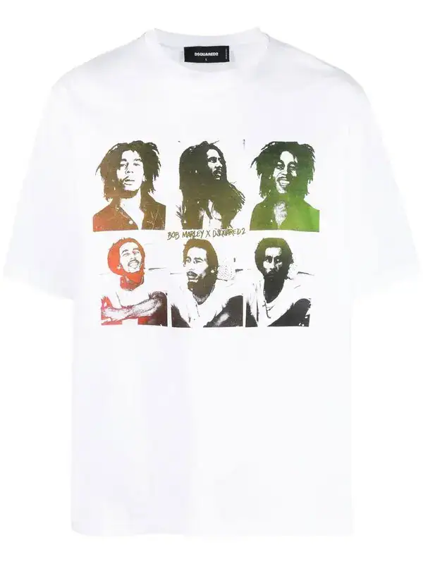 Dsquared2 Bob Marley Printed T-Shirt In White - 70% Off | Editorialist
