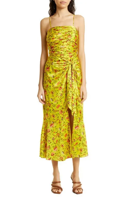 Cinq À Sept Provence Katz Ruched Midi Dress