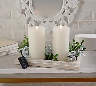 VALERIE PARR HILL Set Of 2 'candlelight' 4x8 Candles With Remote Valerie