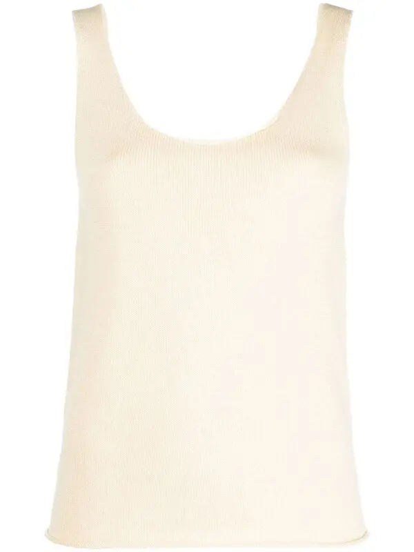 Aspesi Scoop Neck Knitted Vest Top - Neutrals