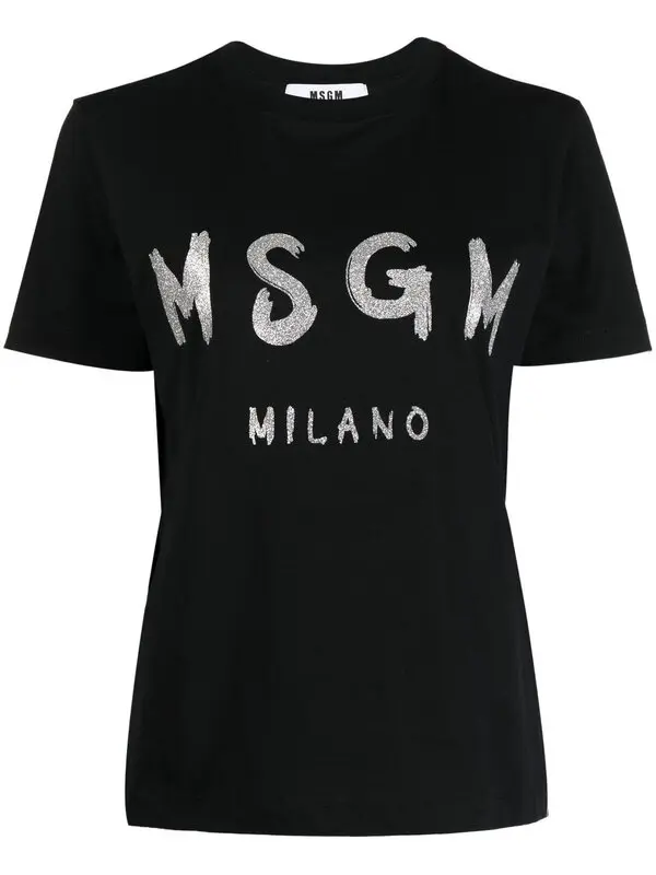 MSGM Logo-print Short-sleeve T-shirt - Black