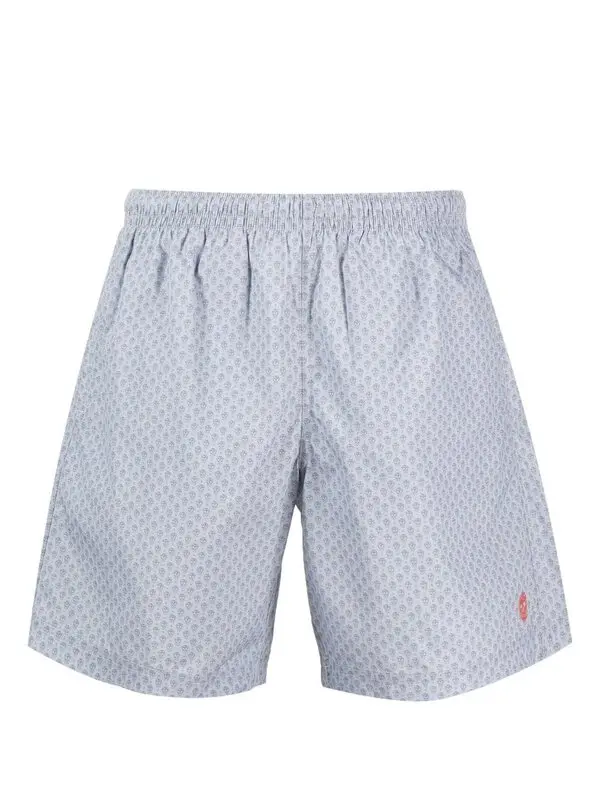 Alexander McQueen Skull-print Swim Shorts - Blue