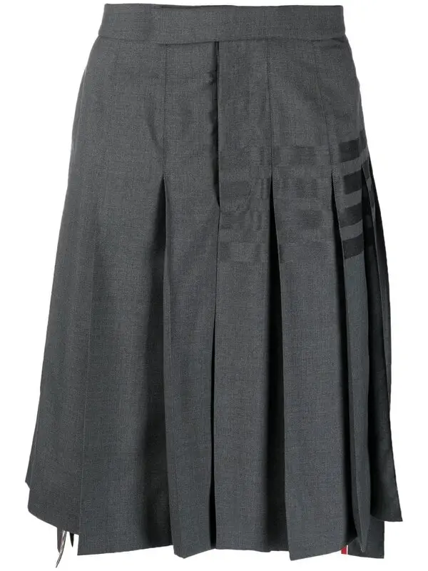 Thom Browne Stepped Box-pleat Skirt - Grey