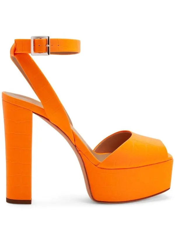 GIUSEPPE ZANOTTI 120mm Betty Platform Sandals - Orange