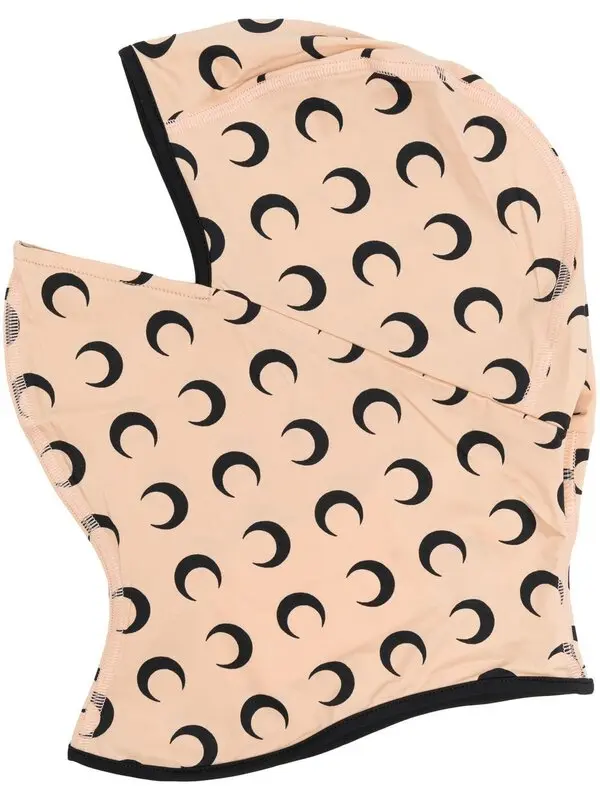 MARINE SERRE Crescent Moon-print Balaclava - Neutrals
