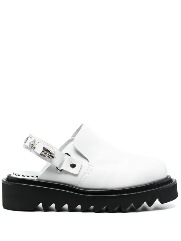 Toga Buckled Ankle-strap Mules - White