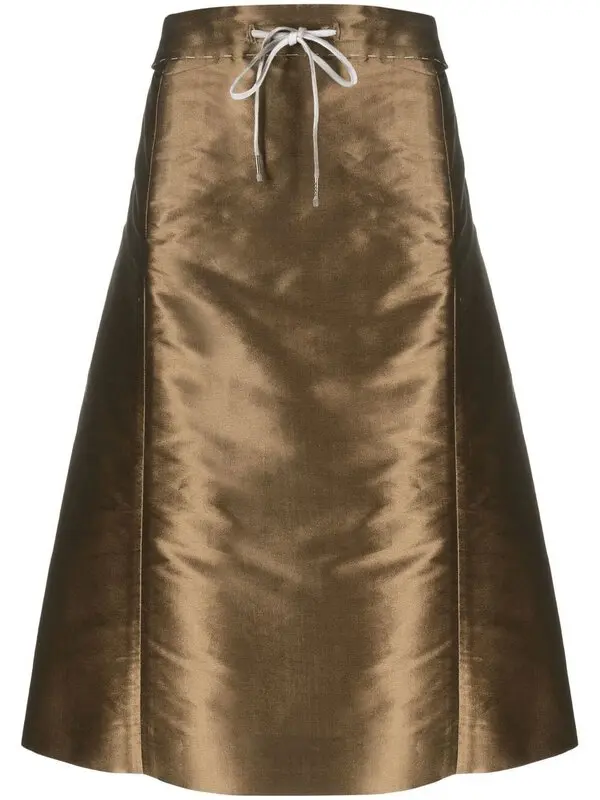 MAISON MARGIELA Moiré-effect A-line Skirt - Brown