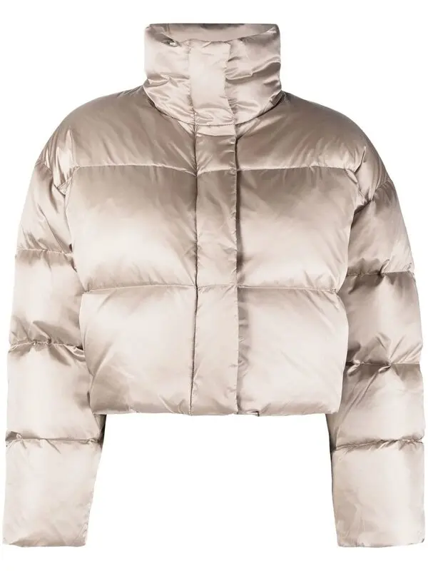 Calvin Klein Cropped Puffer Jacket - Neutrals