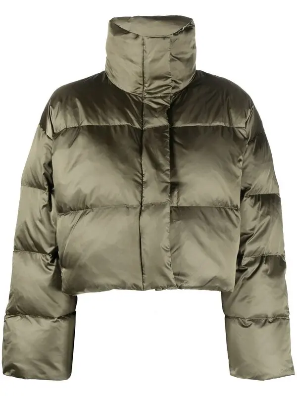 Calvin Klein Cropped Puffer Jacket - Green