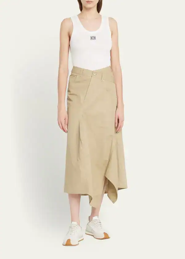Loewe Deconstructed Midi Skirt In Coriander - 40% Off | Editorialist