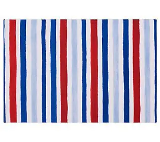VALERIE PARR HILL Watercolor Patriotic Strip Placemat Set Of 6 Valerie
