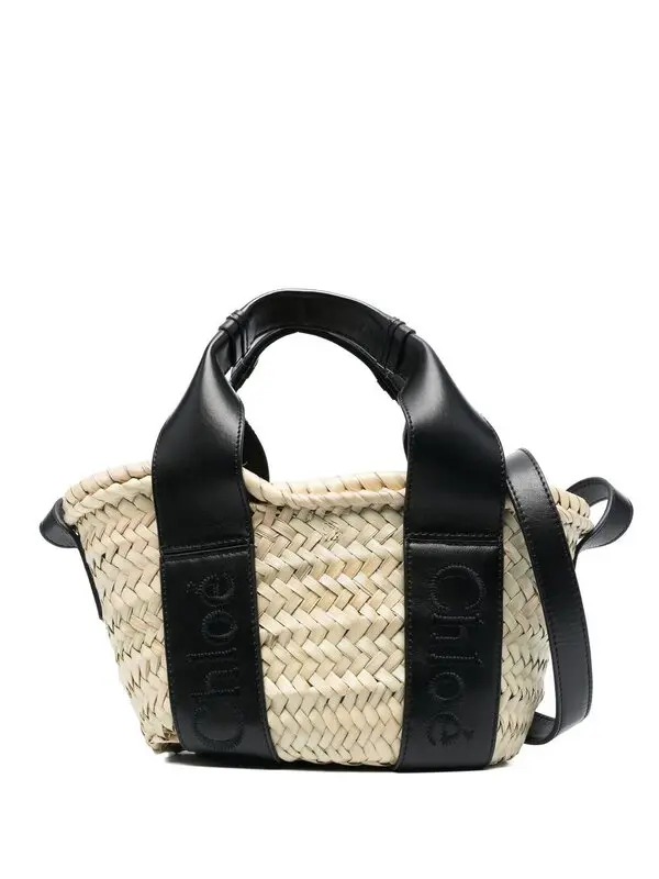 Chloé Small Sense Raffia Tote Bag