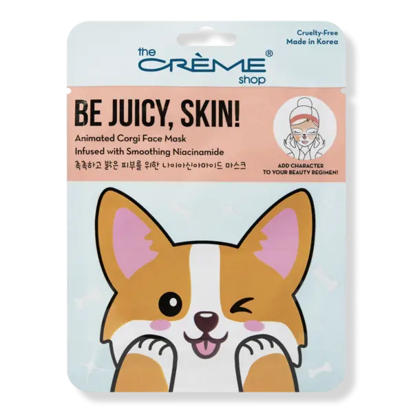 THE CREME SHOP Be Juicy, Skin! Animated Corgi Face Mask