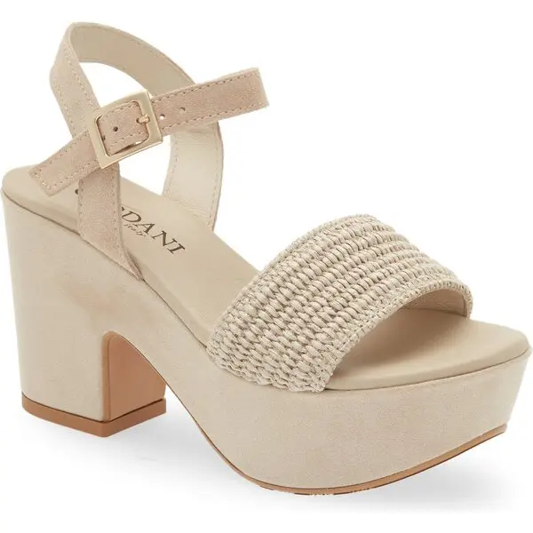 Cordani Liona Raffia Platform Sandal - Sint Beige