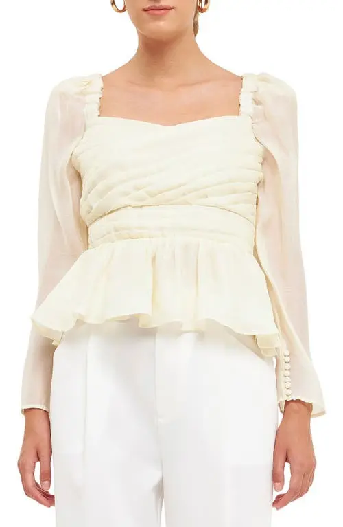Endless Rose Pleated Peplum Blouse