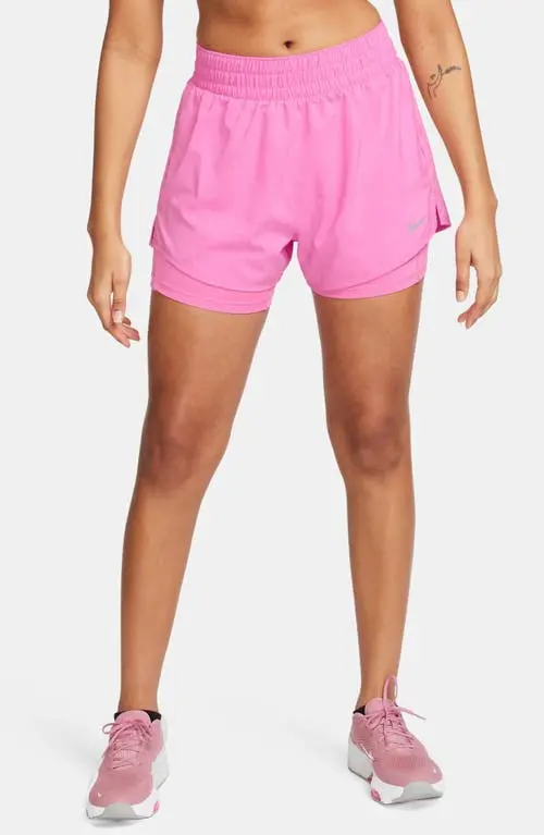 Nike Dri-fit High-waisted 2-in-1 Shorts - 675 Plypnk/refsil
