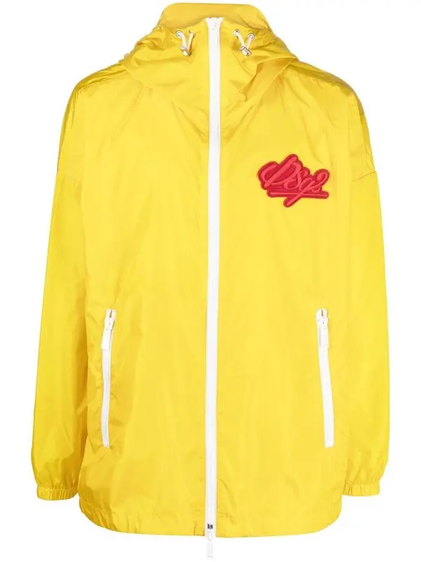 Dsquared2 Chest Logo-patch Hooded Jacket - Orange