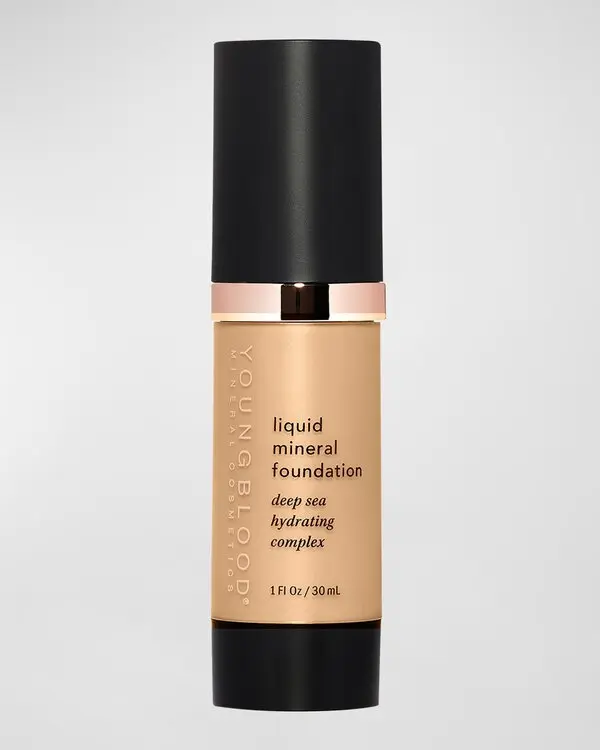 YOUNGBLOOD MINERAL COSMETICS Liquid Mineral Foundation Deep Sea Hydrating Complex, 1 Oz - Golden Tan