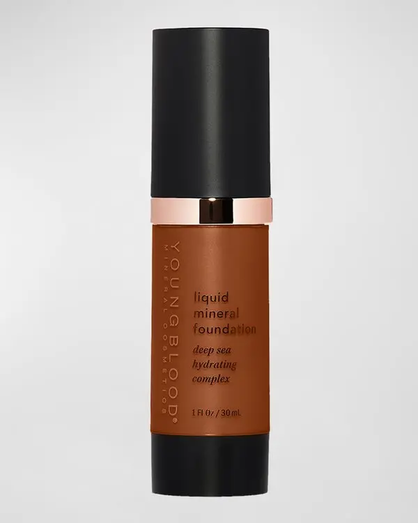 YOUNGBLOOD MINERAL COSMETICS Liquid Mineral Foundation Deep Sea Hydrating Complex, 1 Oz - Spice