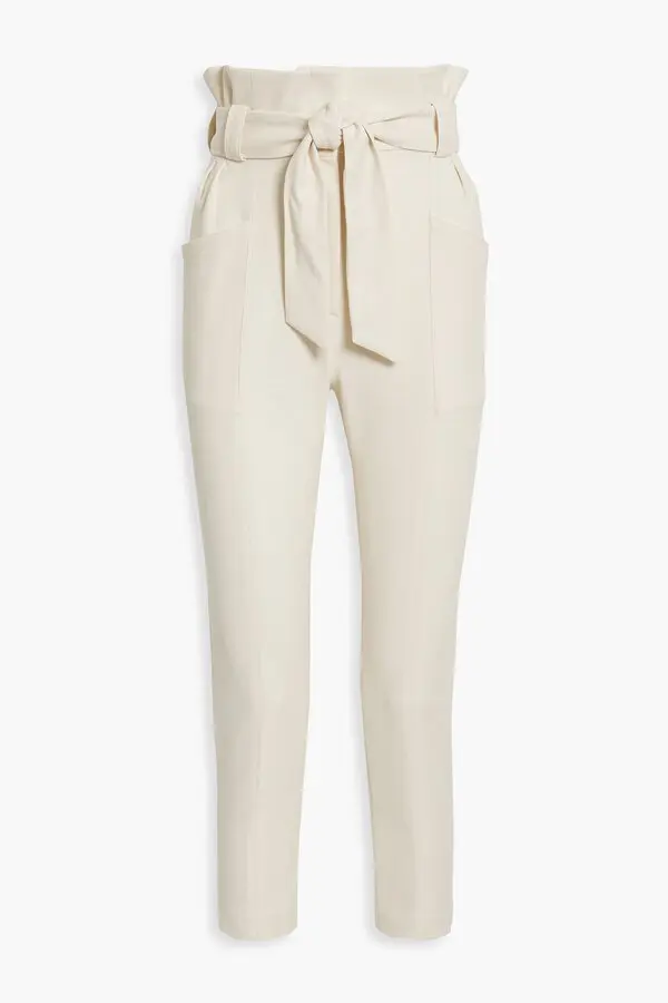 IRO PARIS Akin Cropped Tapered Cotton-twill Pants - Ecru