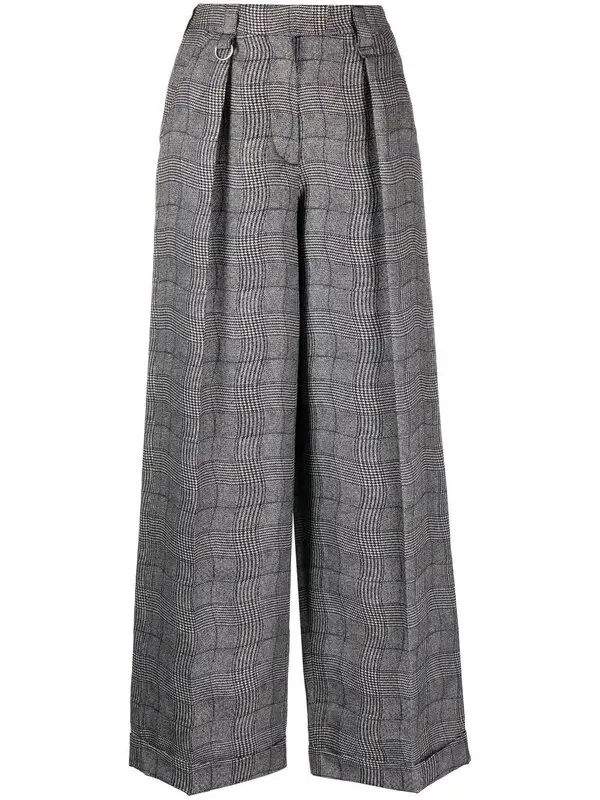 Kenzo Wavy Check Wide-leg Trousers