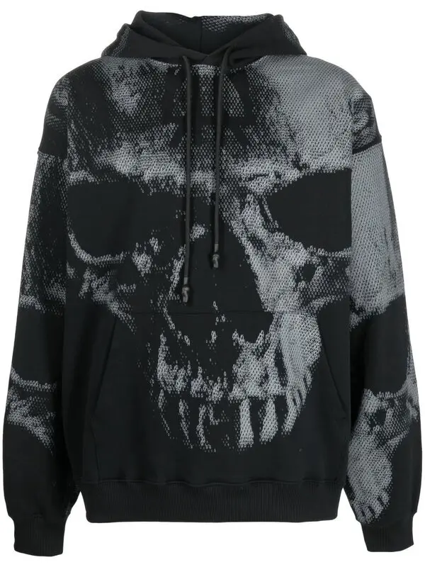44 LABEL GROUP Skull-print Cotton Hoodie
