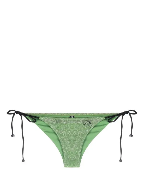 Karl Lagerfeld Ikon 2.0 Lurex Tied Bikini Bottoms