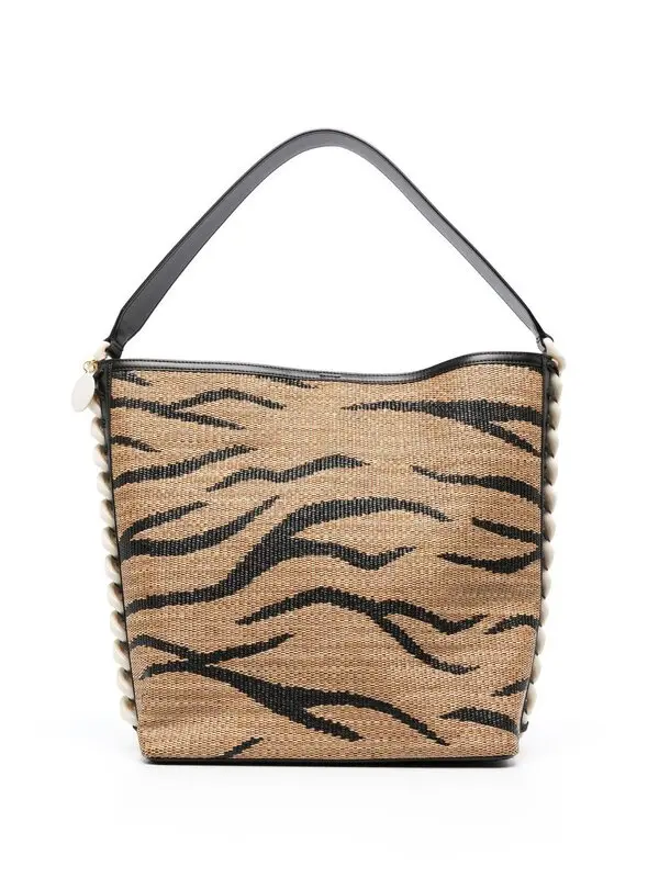 Stella McCartney Tiger Stripe Raffia Tote