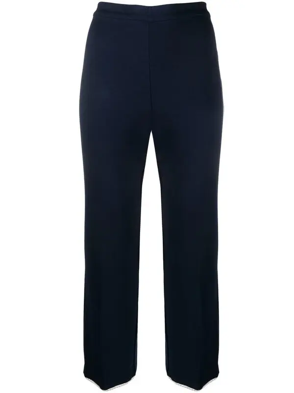 TWINSET Pearl-embellished Cropped Trousers