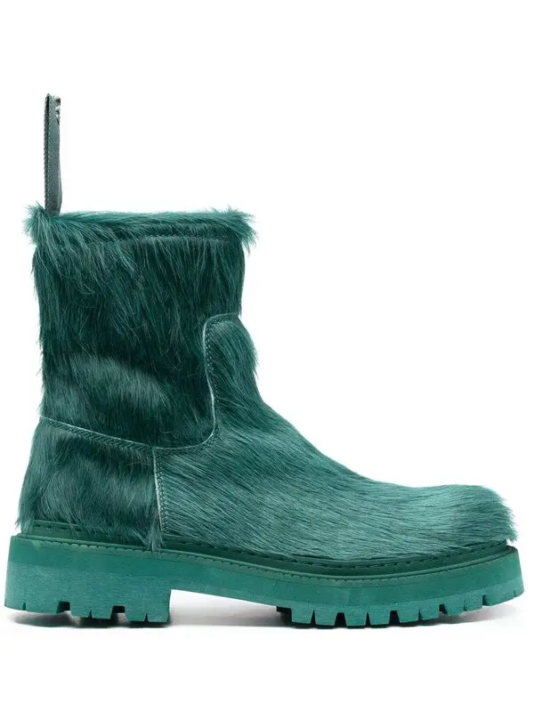 Camper Eki Calf-hair Ankle Boots - Green
