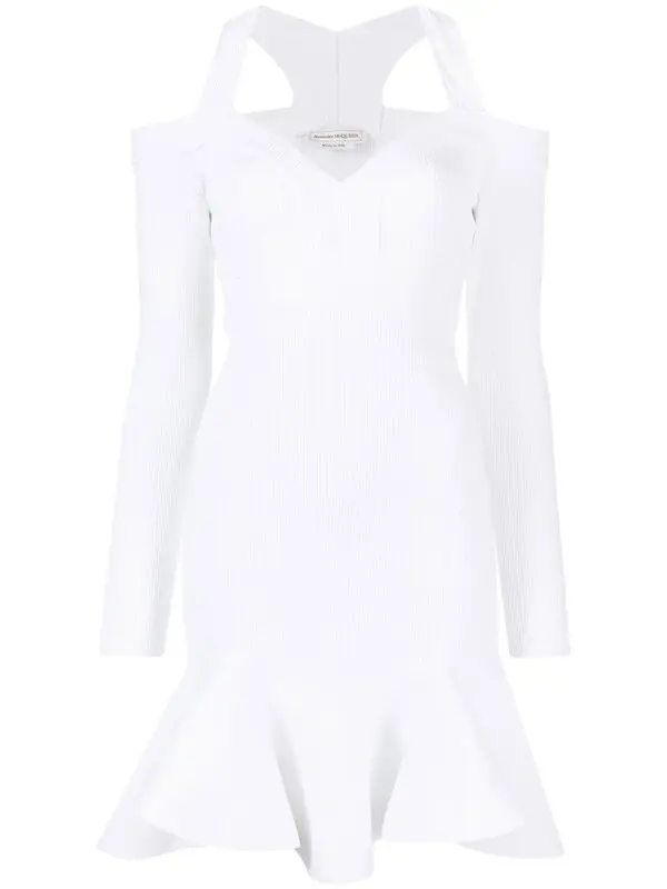 Alexander McQueen V-neck Knitted Mini Dress