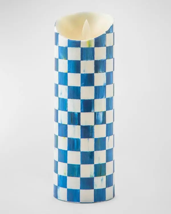 MACKENZIE-CHILDS Royal Check Flicker Pillar Candle